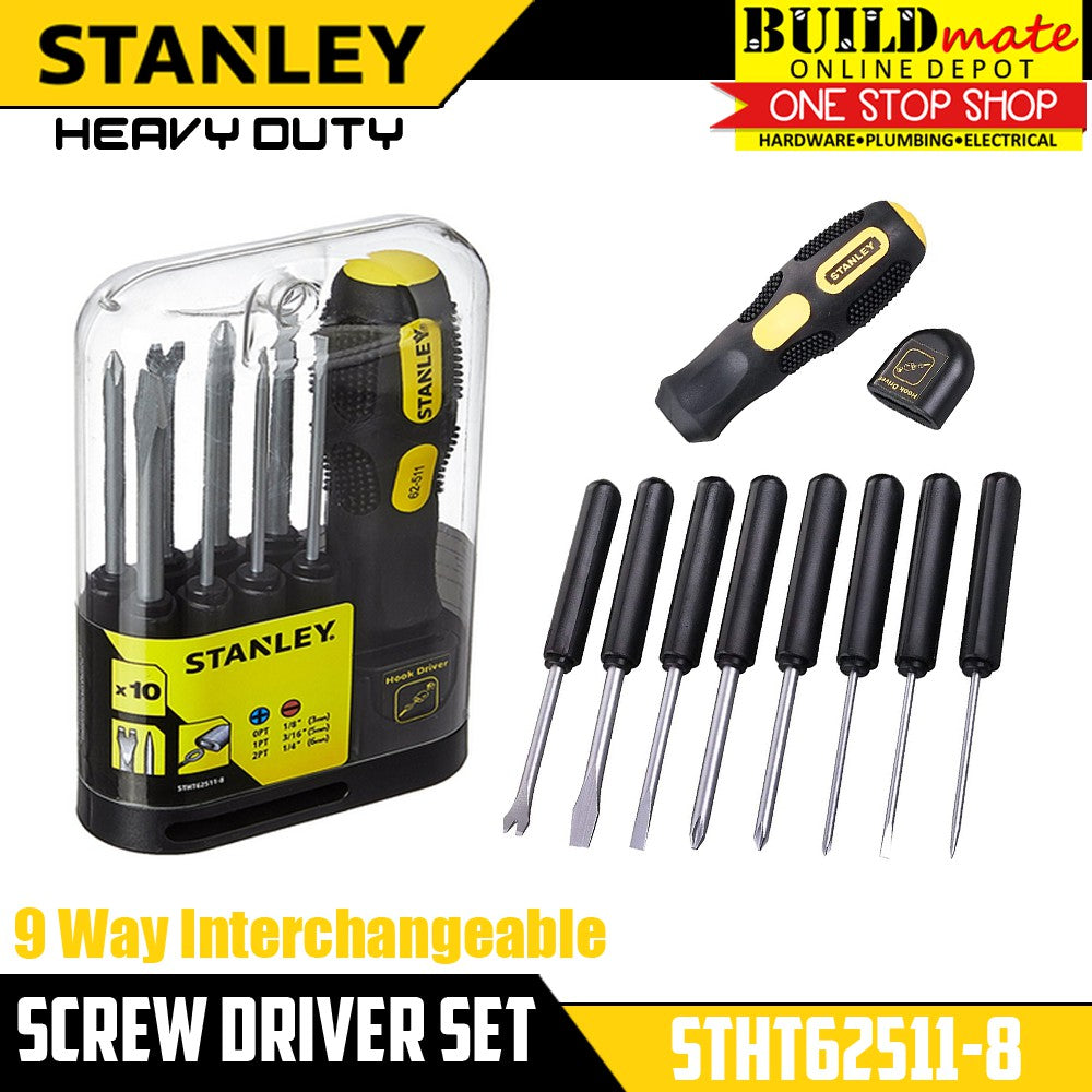 STANLEY 9 Way Interchangeable Screw Driver STHT62511-8 SHT — Buildmate