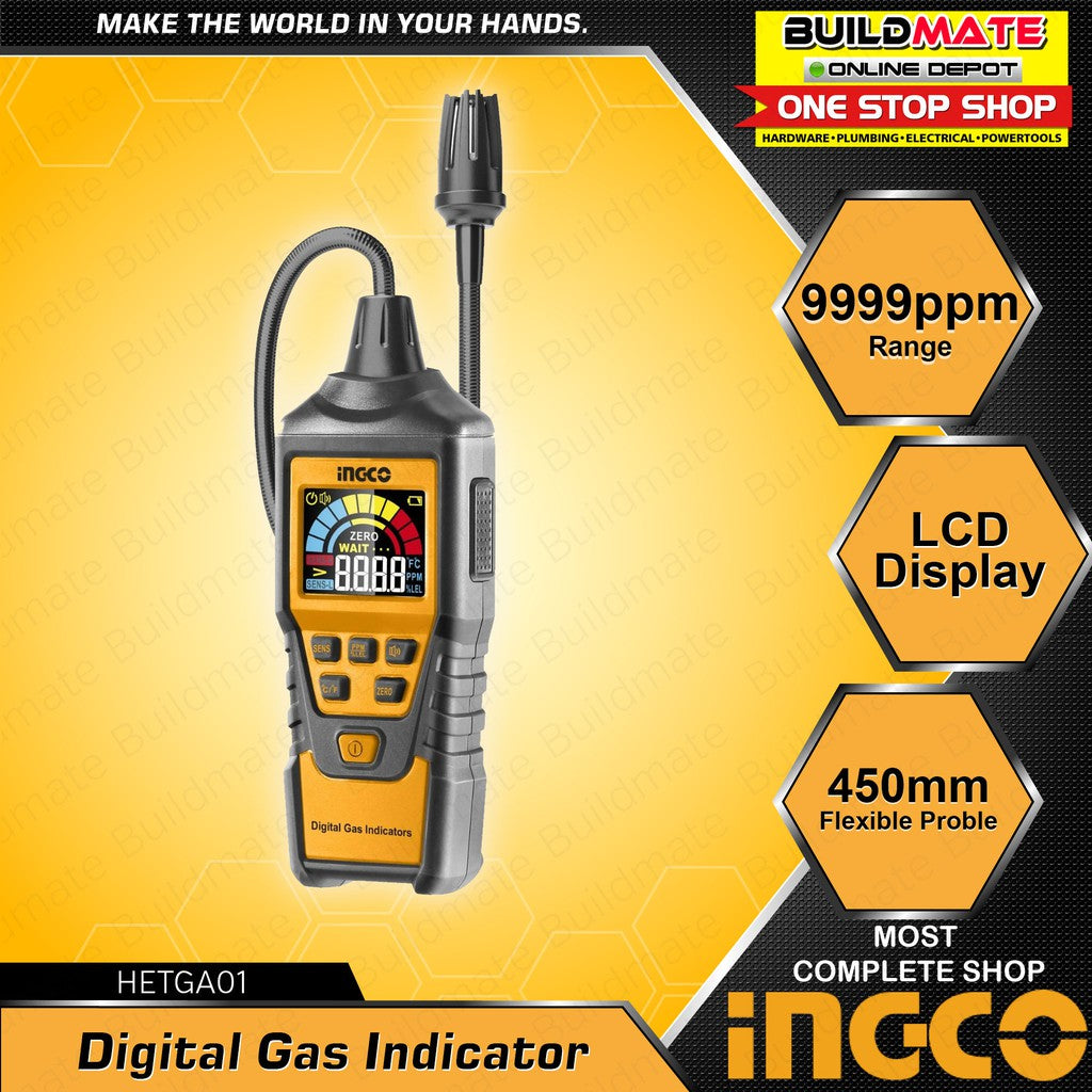 INGCO Digital Gas Indicator HETGA01 +FREE TAPEMEASURE & GLOVES •BUILDM ...