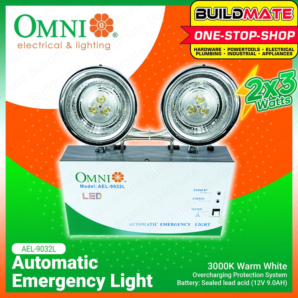 OMNI Automatic Emergency Light 3000K WARM WHITE AEL-9032L •BUILDMATE ...