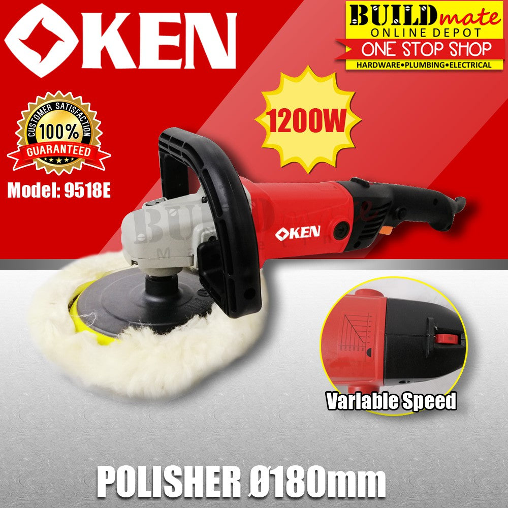 KEN Polisher Buffing Machine Ø180mm Variable Speed 1200W 9518E — Buildmate