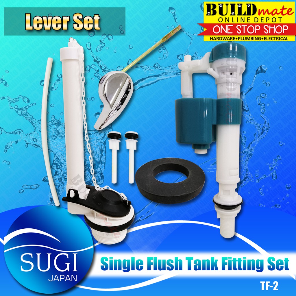 SUGI JAPAN LEVER Single Flush Tank Fitting SET TF-2 •BUILDMATE• — Buildmate