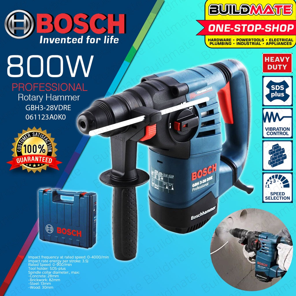 Bosch 800W SDS Plus Hammer Drill with Carrying Case Rotary Hammer Dril ...