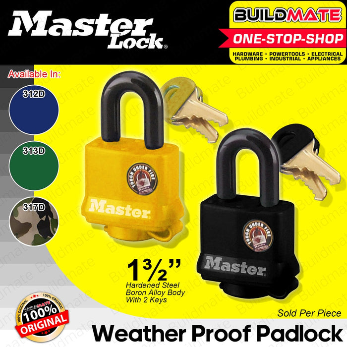 MASTER LOCK Weather Proof Padlock Pad Lock 1-3/4'' Black Blue Green Ye ...