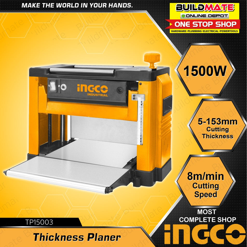 INGCO Thickness Planer 1500W 5-153mm TP15003 +FREE TAPEMEASURE & GLOVE ...