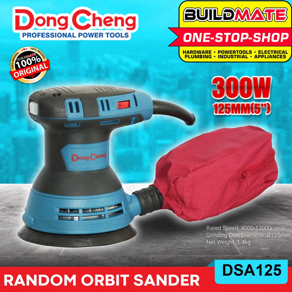 DONG CHENG Heavy Duty Random Orbit Finish Sander with Dust Bag DSA125 ...