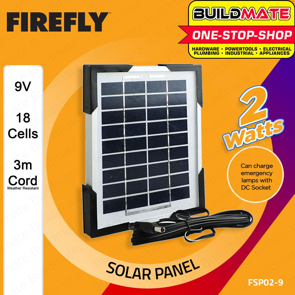 FIREFLY Solar Panel 9V 2W FSP02-9 •BUILDMATE• — Buildmate