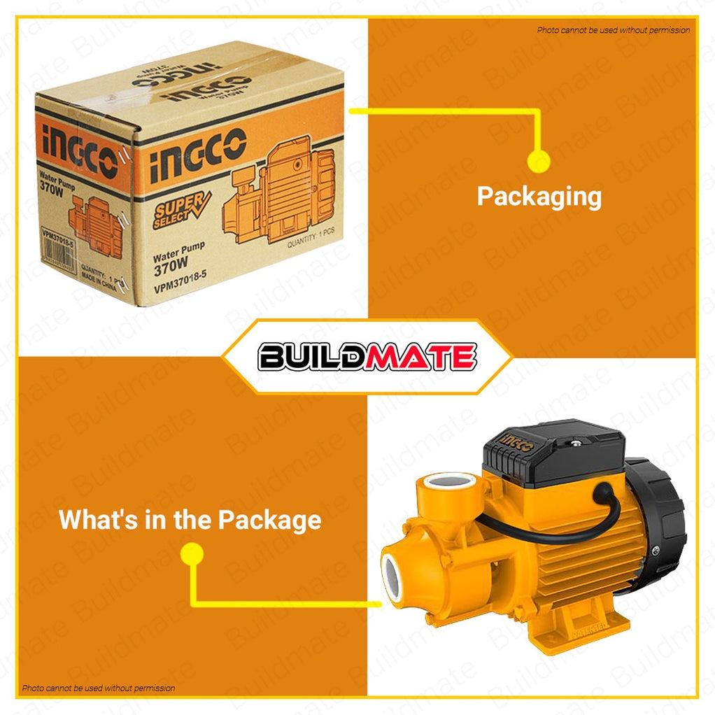 INGCO Water Peripheral Pump 370W (0.5HP) Clear Water Pump Booster Pump ...