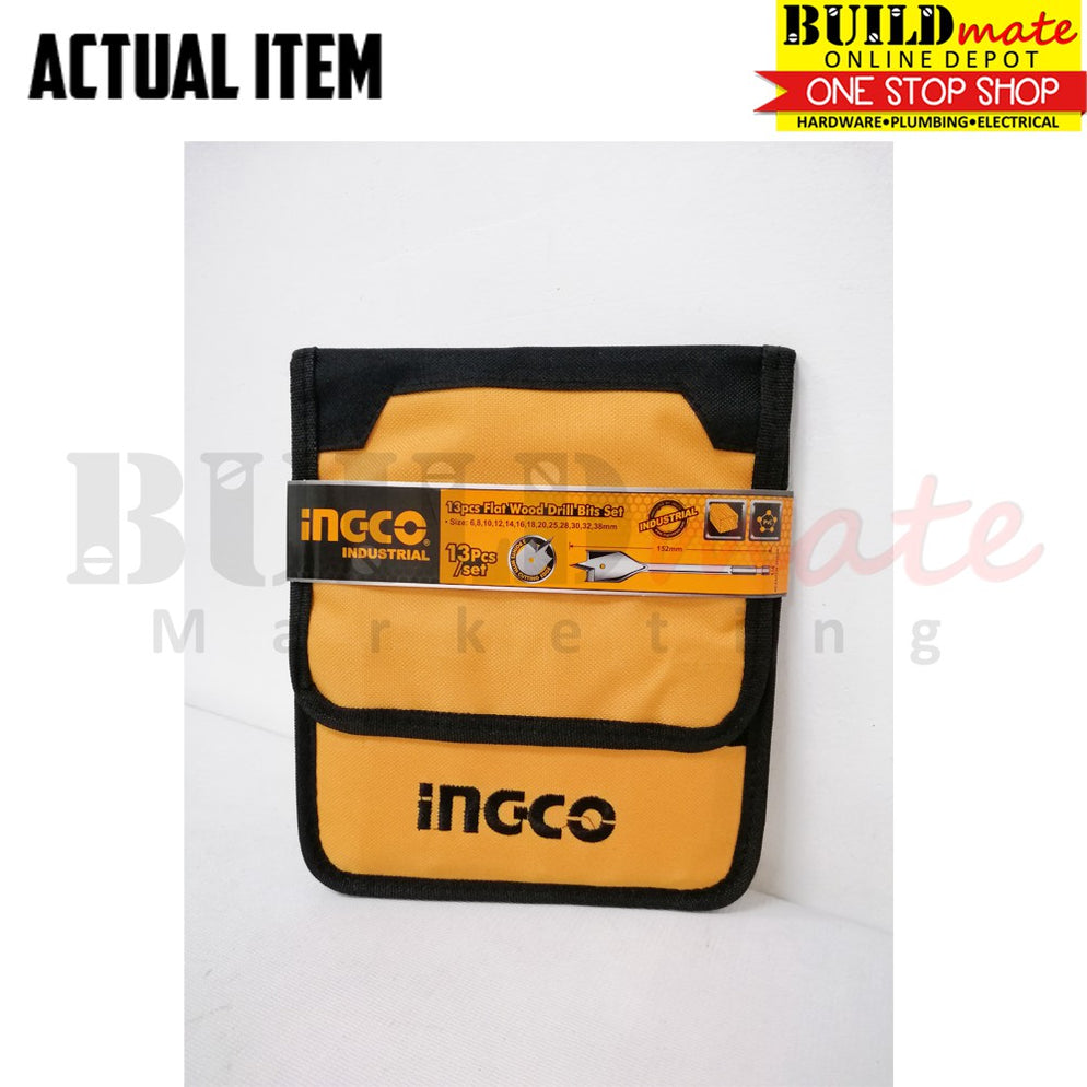 INGCO Flat Wood Drill Bits Set 13PCS 1/4" Shank for Wood Drilling Tool — Buildmate