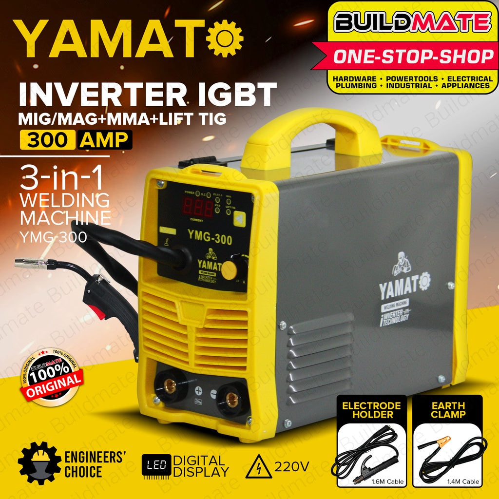 YAMATO JAPAN 300A Gasless 3 IN 1 MIG TIG MMA IGBT Portable Inverter We ...