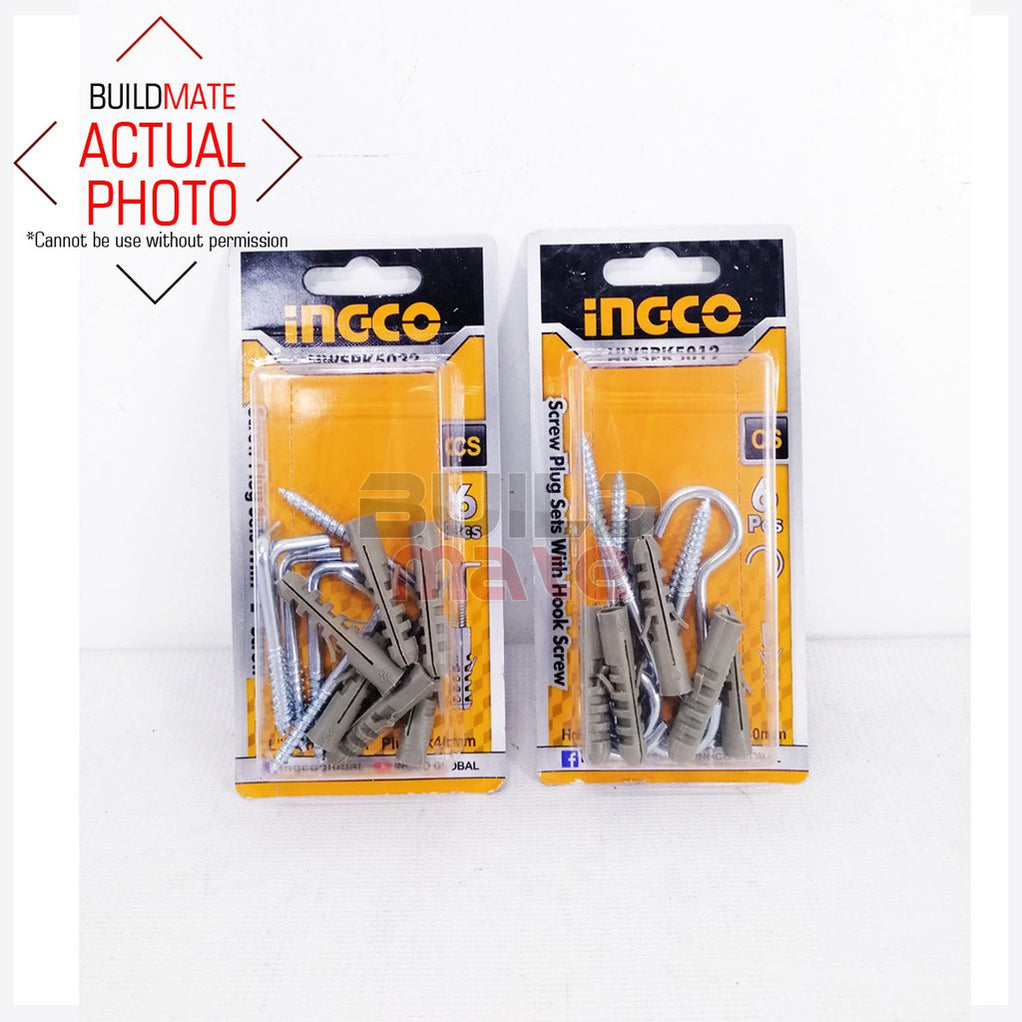 INGCO Screw Plug Set with Hook with TOX / L •BUILDMATE• IHT — Buildmate