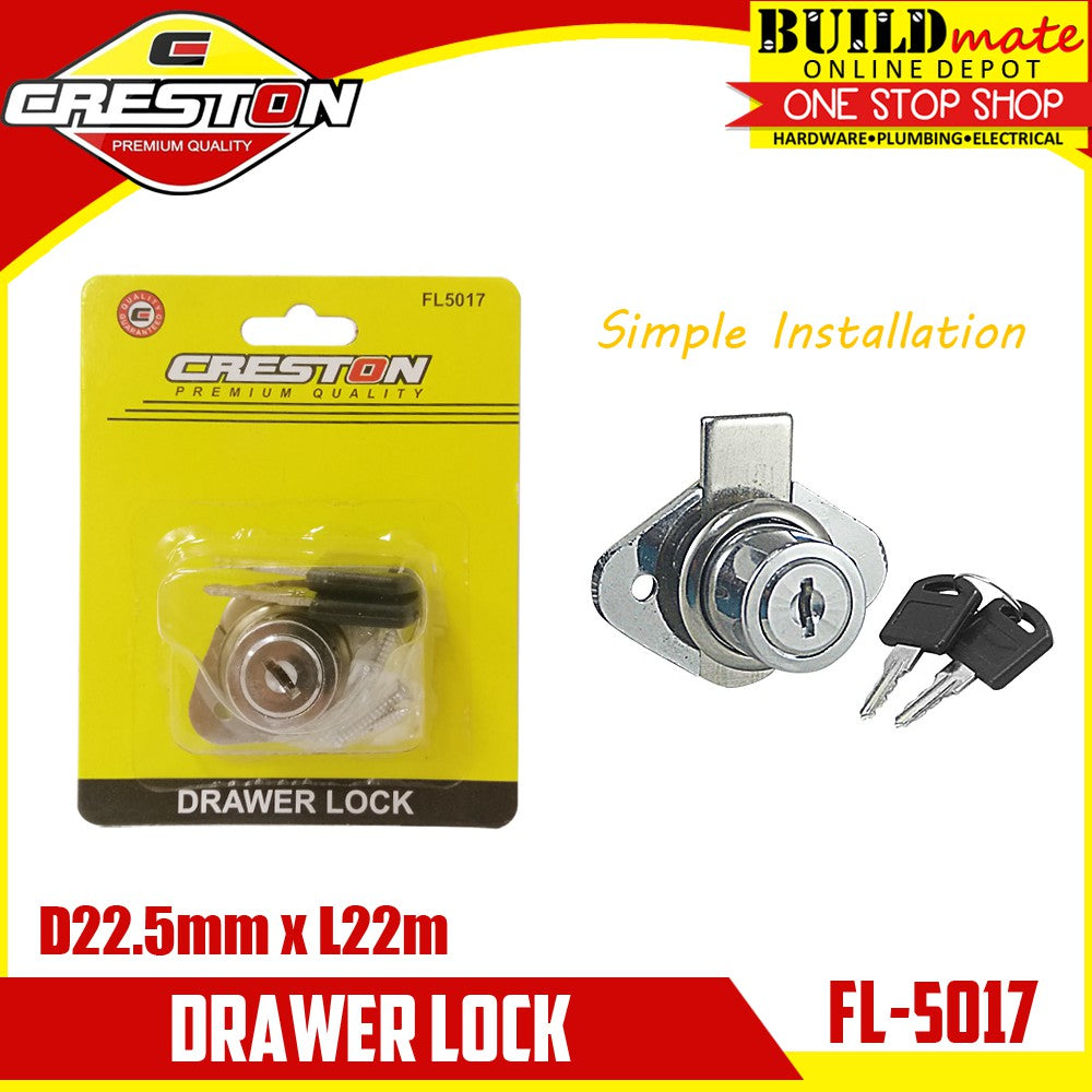 CRESTON Drawer Lock Chrome Plated FL-5017 — Buildmate