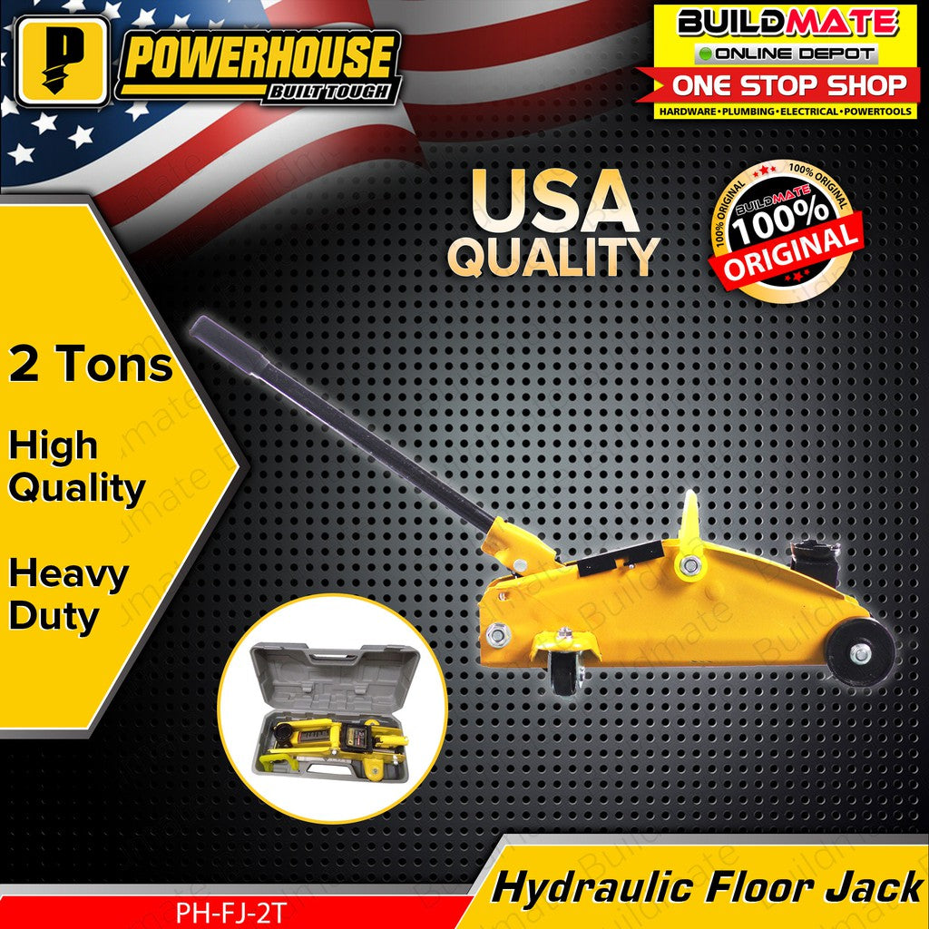 BUILDMATE Powerhouse 2 TONS USA Hydraulic Floor Jack with Case PH-FJ-2 ...