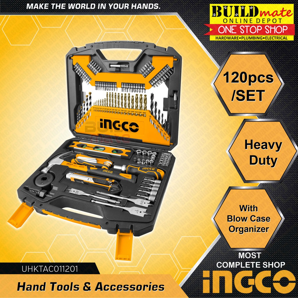 INGCO 120PCS SET Hand Tools Accessories UHKTAC011201 +FREE PUTTY TROWE — Buildmate