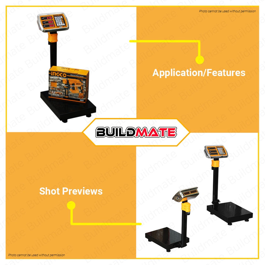 INGCO Li-Ion Cordless Battery Operated Weighing Scale 12V 100KG & 300K ...