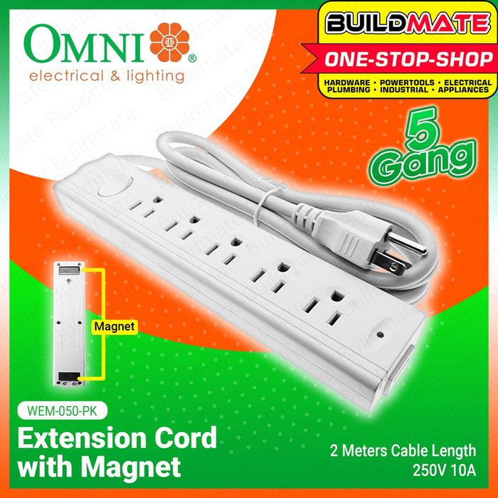 OMNI Universal Extension Cord Set with Magnet Power Strip WEM050 WEM-0 ...