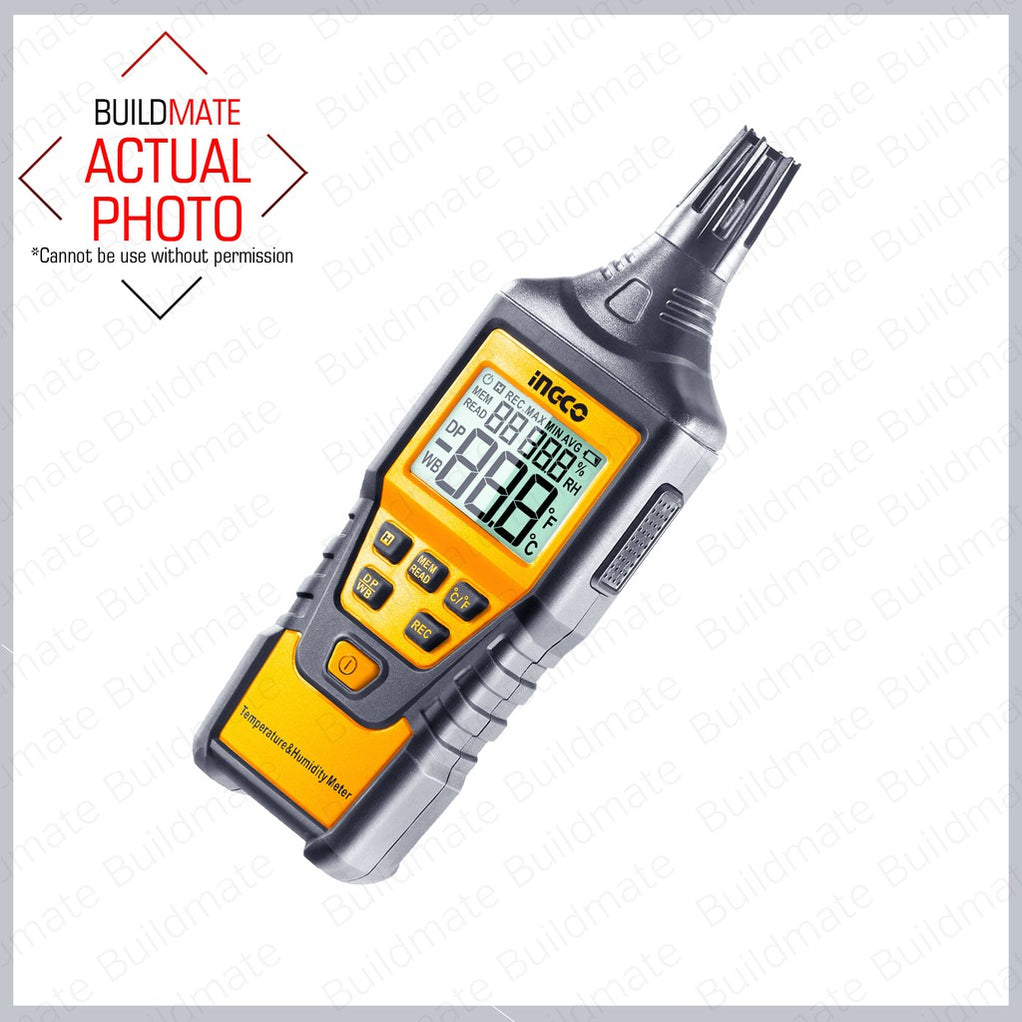 INGCO Digital Humidity & Temperature Meter HETHT01 +FREE CALIPER & GLO ...