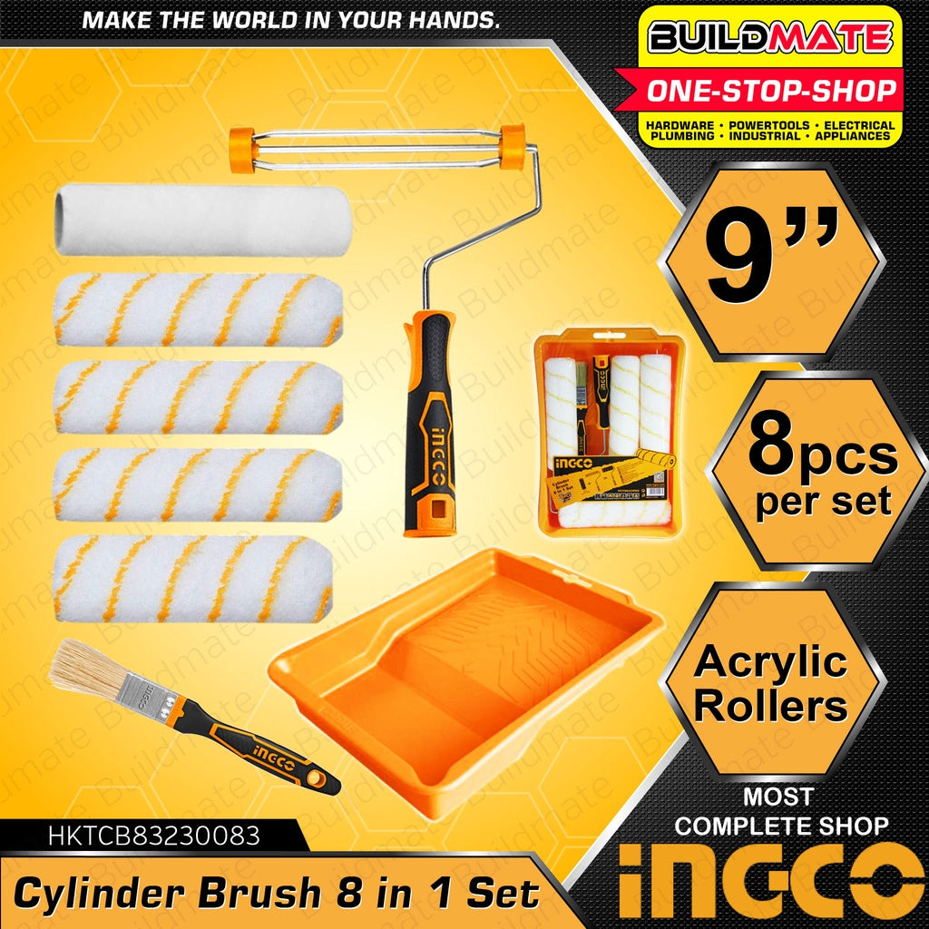 INGCO Cylinder Paint Roller Brush 8in1 Set (INNER WALL & OUTER WALL) H ...