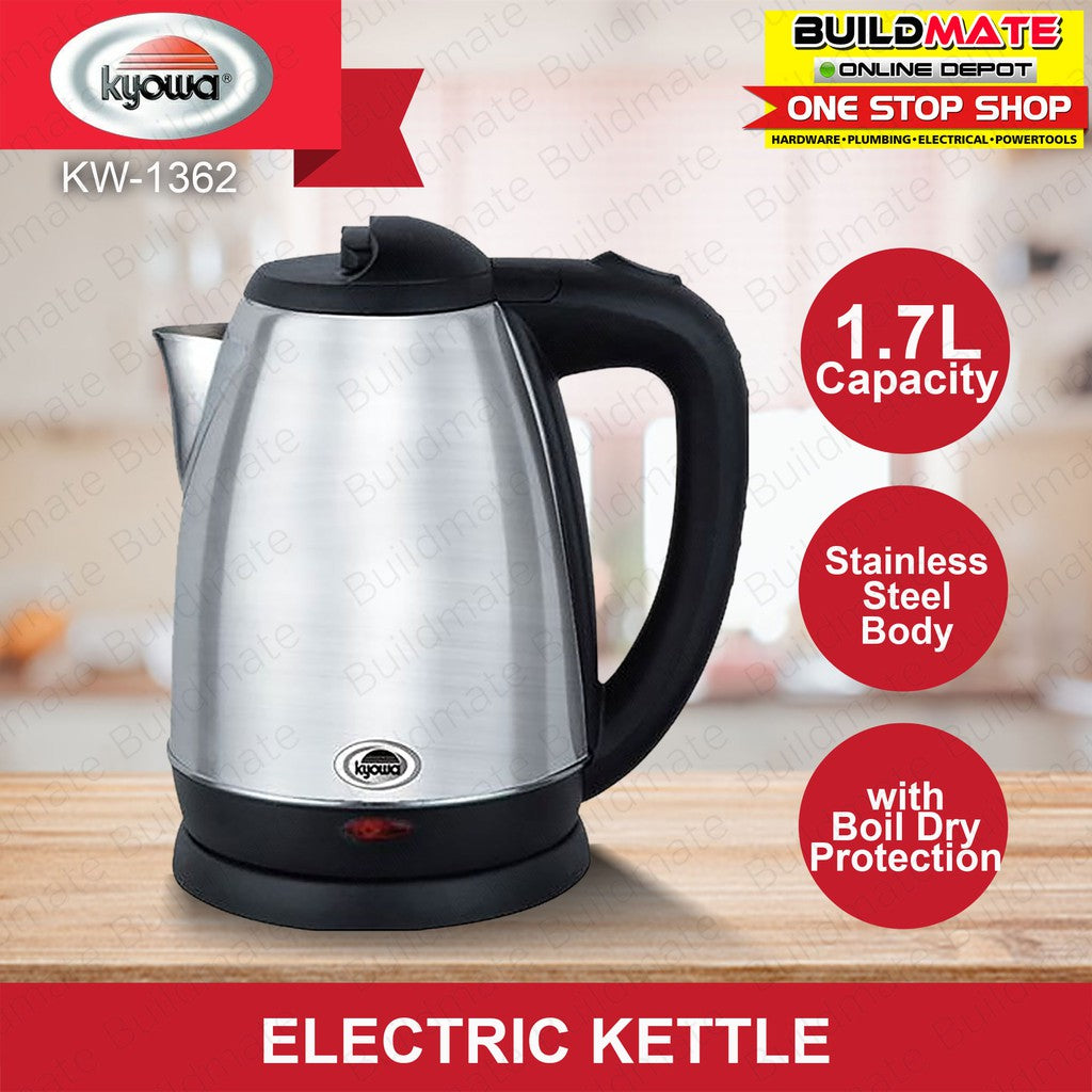 KYOWA Stainless Electric Kettle 1.7L 1600W with Boil Dry Protection KW ...