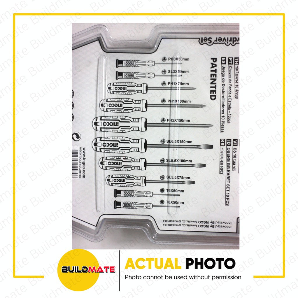 BUILDMATE Ingco 10PCS Screwdriver Set Precision Flat & Phillips Repair ...