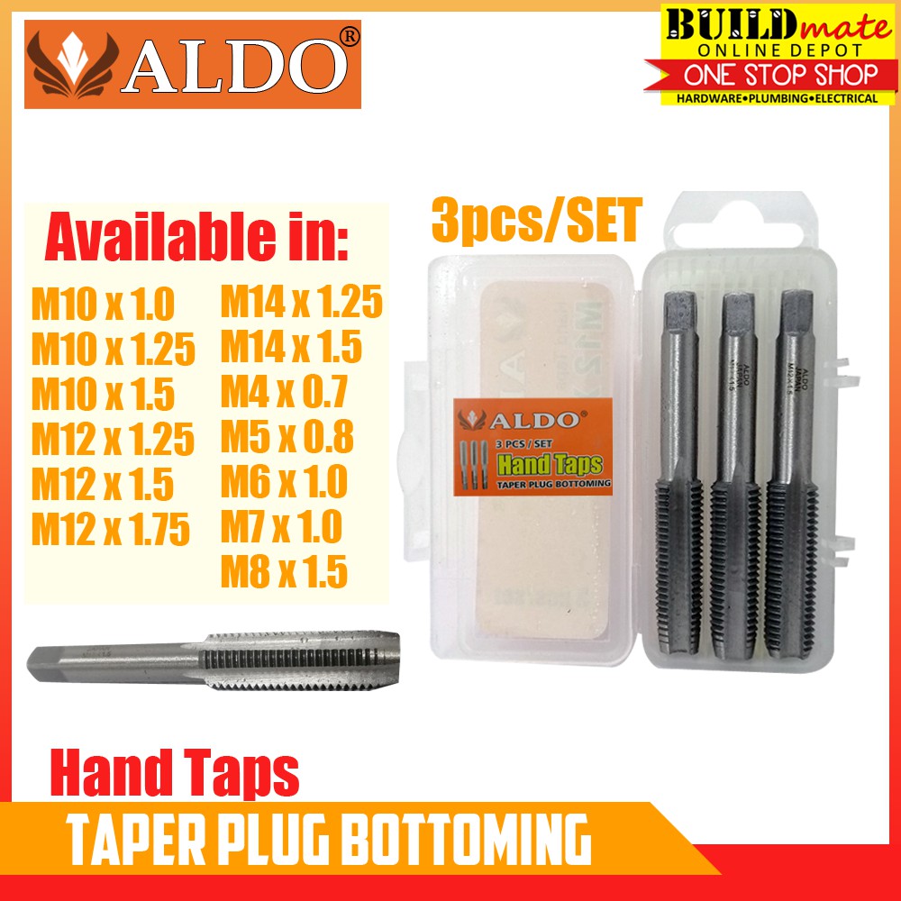 ALDO Hand Taps taper Plug Bottoming 3PCS/SET •BUILDMATE• — Buildmate