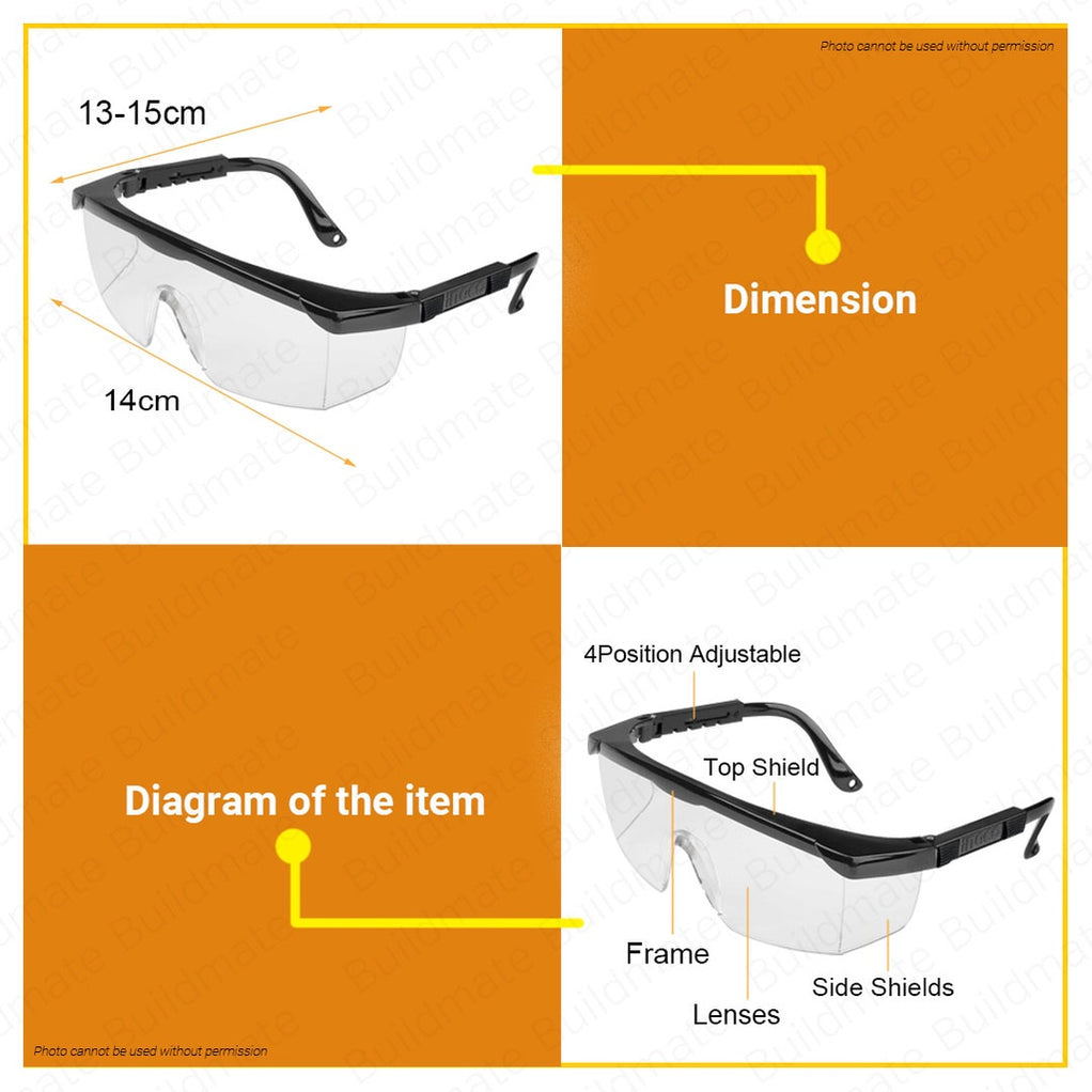 INGCO Protective Eye Safety Goggles Glasses Super Select HSG142 •BUILD ...