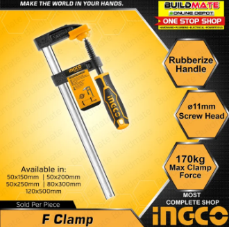 INGCO F Clamp 120 x 500mm HFC021202 •BUILDMATE• IHT — Buildmate