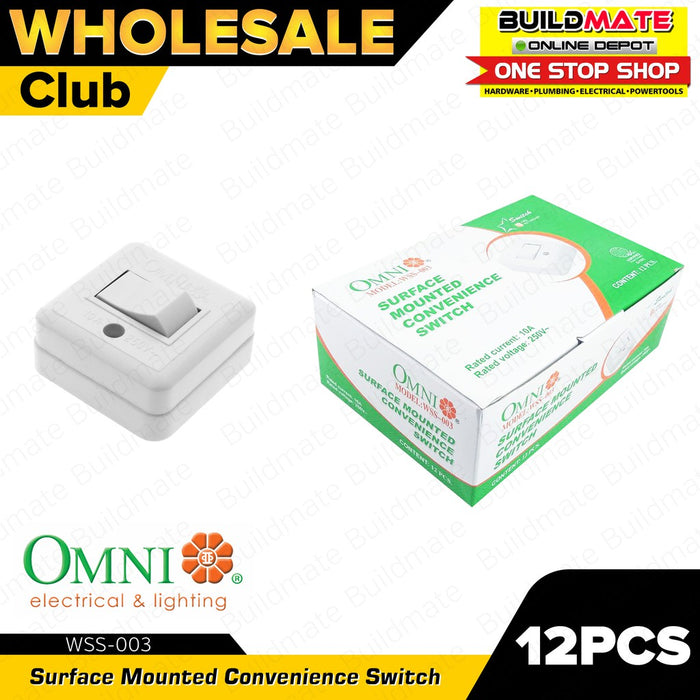 [WHOLESALE] (12PCS) OMNI Surface Mounted Convenience Switch 10A 250V W ...