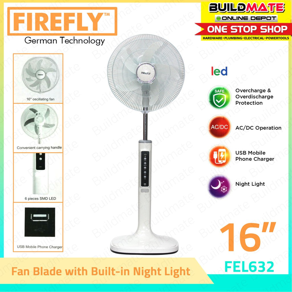 FIREFLY 16" Fan Blade with Built in LED Night Light FEL632 •BUILDMATE• — Buildmate