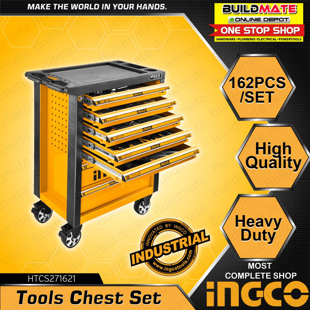 INGCO Tool Chest Set 162PCS/SET HTCS271621 +FREE PUTTY TROWEL •BUILDMA ...