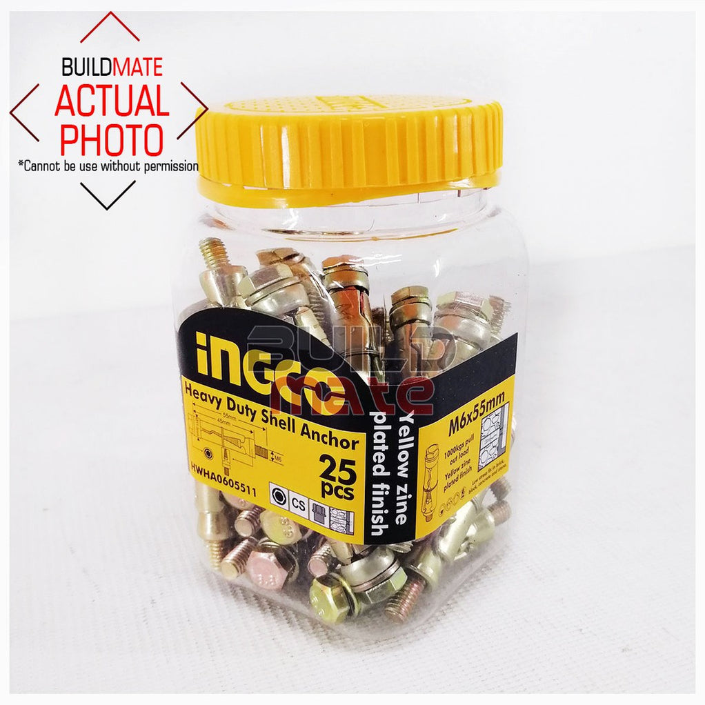 INGCO Heavy Duty Shell Anchor Yellow Zinc Plated Finish •BUILDMATE• IH ...