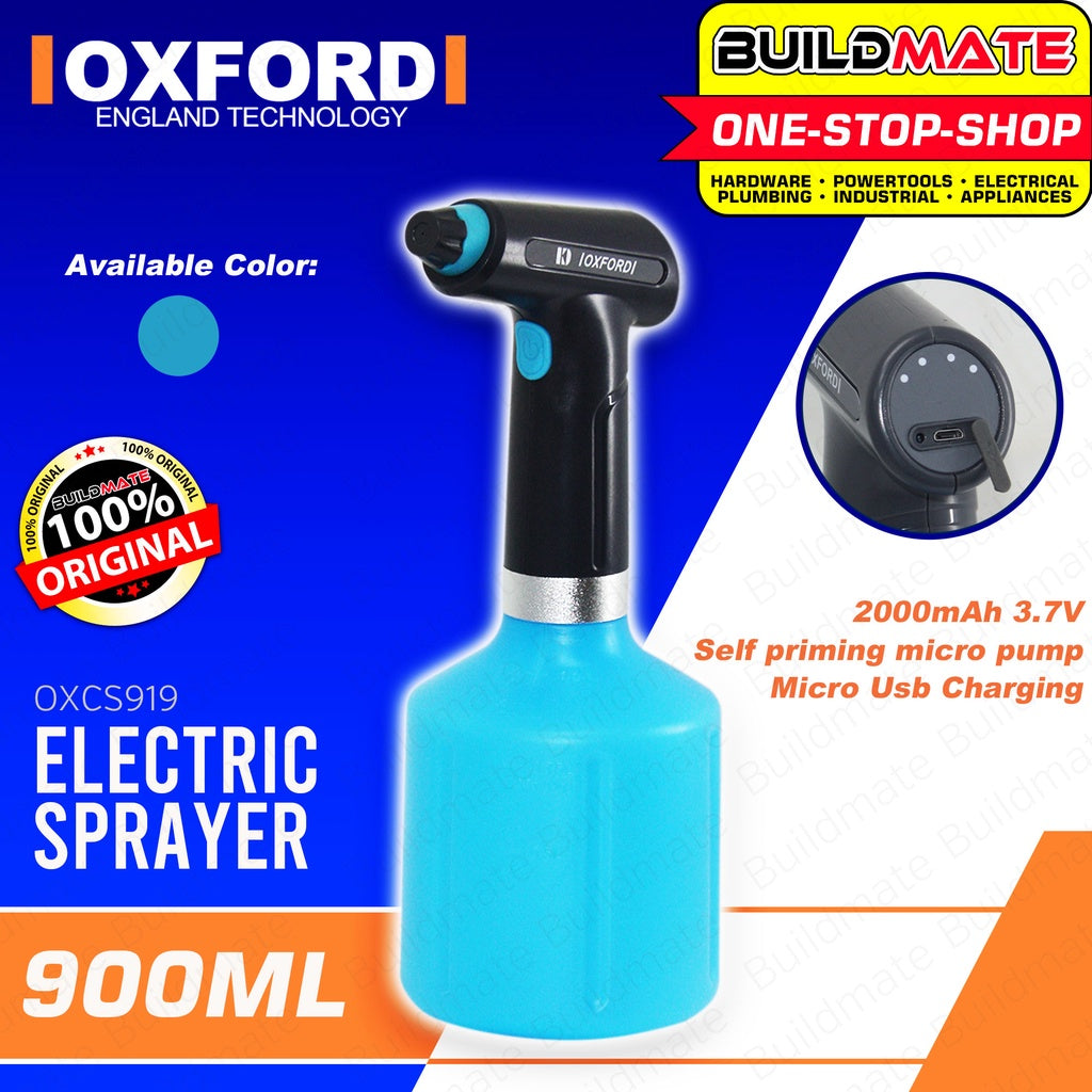 OXFORD USB Rechargeable Gardening Garden Disinfectant Sprayer 900ml •B — Buildmate