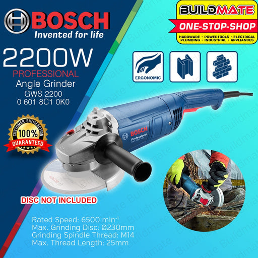 Bosch Professional 2200W 230mm M14 Heavy Duty Large Angle Grinder GWS Buildmate