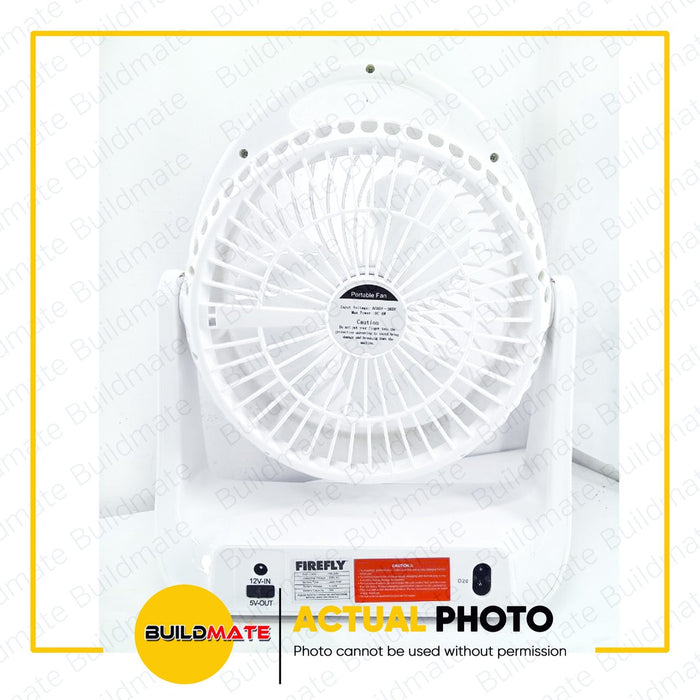 FIREFLY 5.5" Rechargeable Fan with DC Socket and Led Lights FEL628 •BU — Buildmate