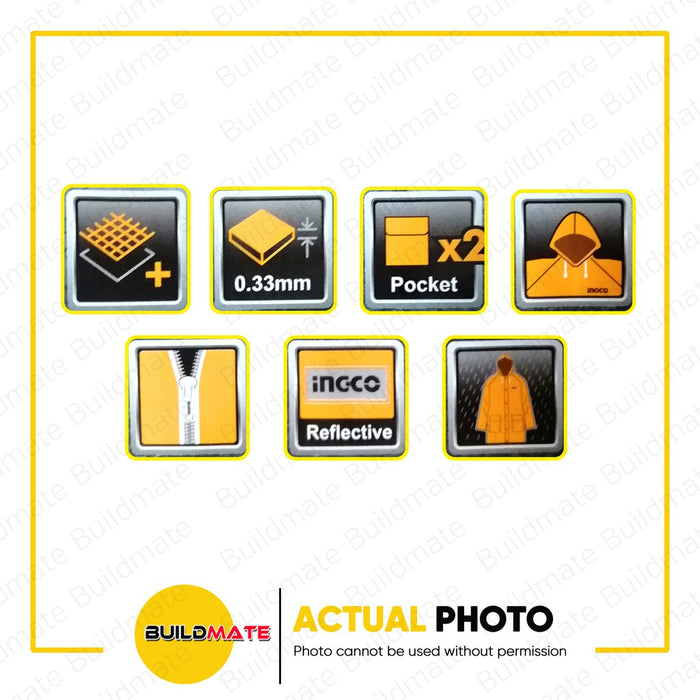 INGCO Rain Coat New PVC Material HRCTL031 SOLD PER PIECE •BUILDMATE• I ...
