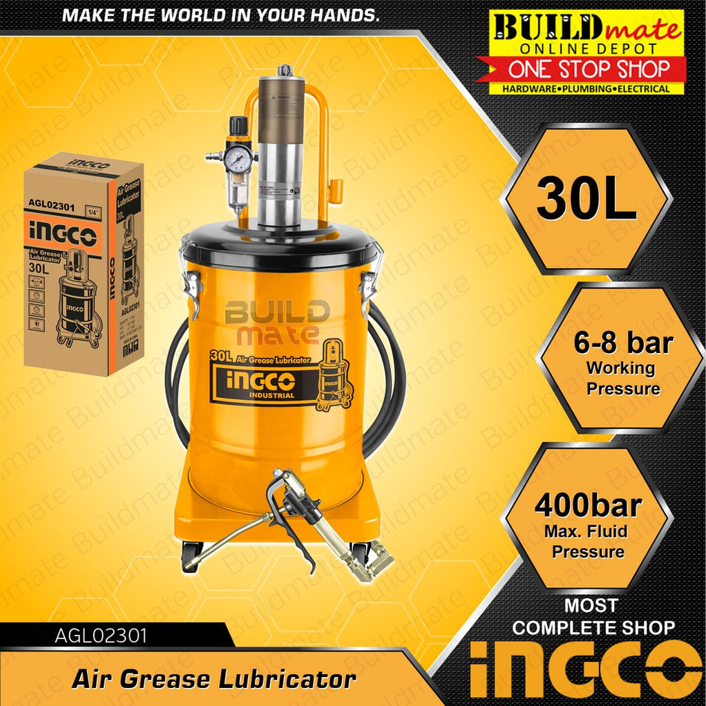 INGCO Air Grease Lubricator 30L Pneumatic Greasing Machine, Cars, Moto ...
