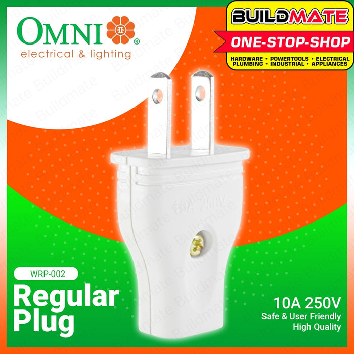 OMNI Electric Regular Plug 10A 250V WRP-002 •BUILDMATE• — Buildmate