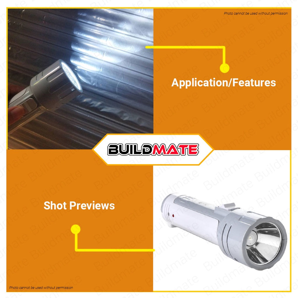 OMNI LED Rechargeable Torchlight + Emergency Light RFL-9128 •BUILDMATE — Buildmate