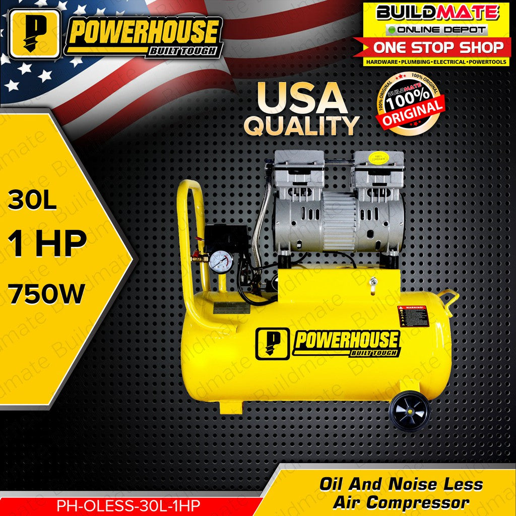 POWERHOUSE Oil And Noise Less Air Compressor 30 Liters 1HP PH-OLESS-30 ...