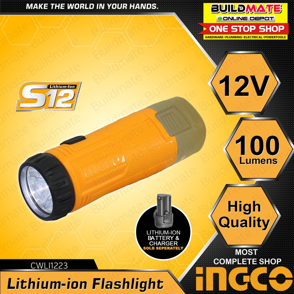 INGCO Lithium Ion Flashlight 12V CWLI1223 BARE UNIT ONLY •BUILDMATE• I ...
