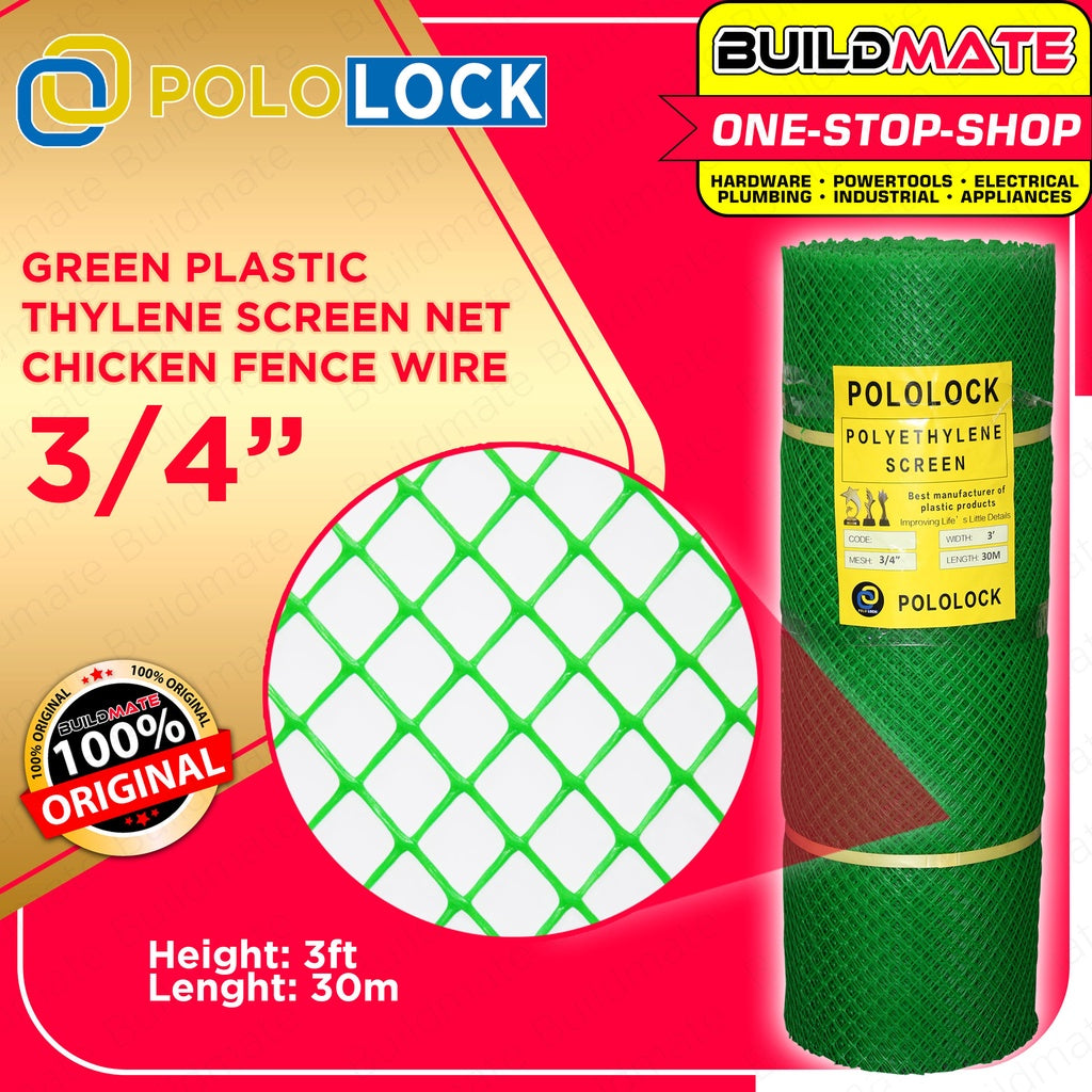 Green Plastic Polyethylene Screen Net Chicken Fence Wire 3 ft 3/4" •BU ...