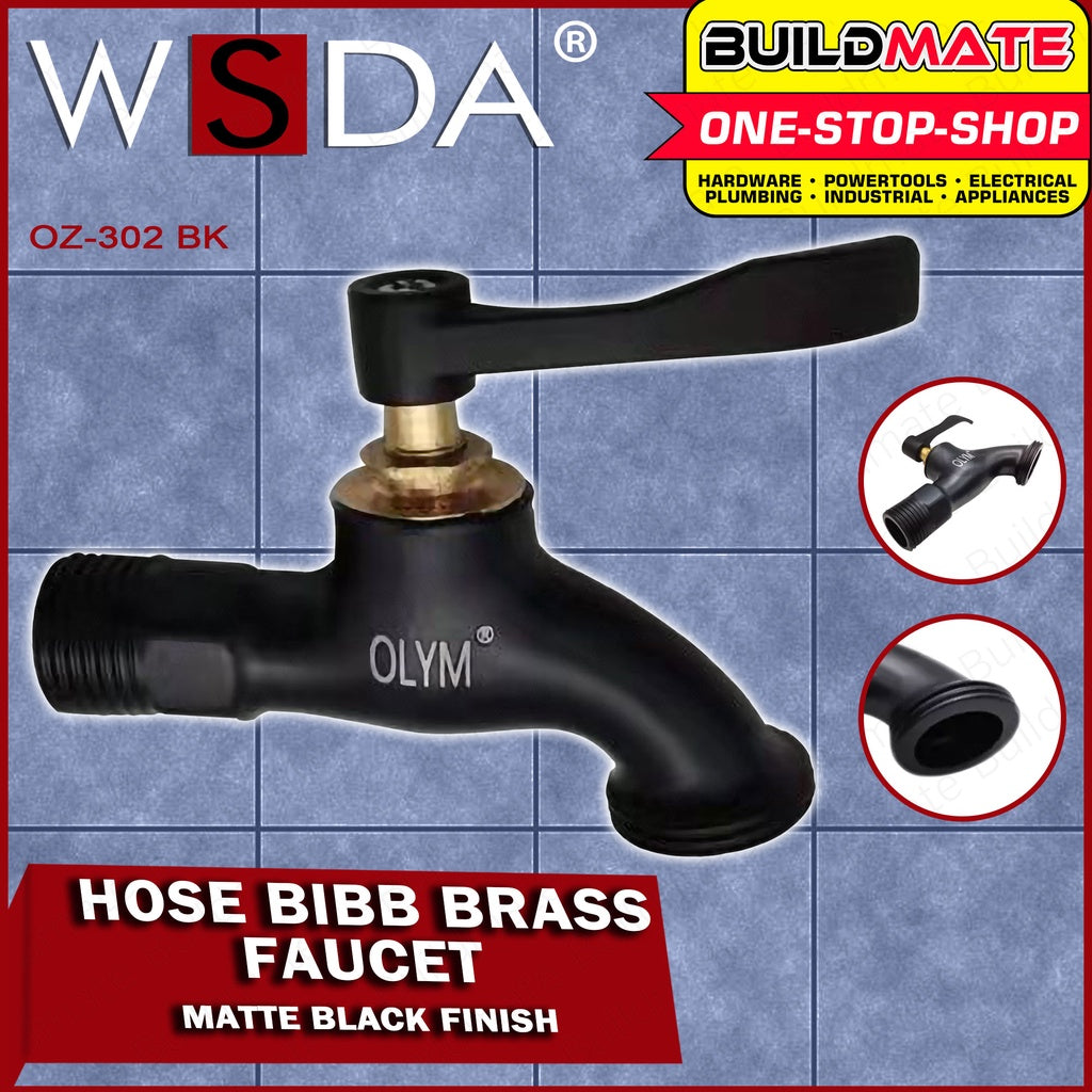 WSDA Hose Bibb Brass Faucet Matte Black Finish OZ-302 BK •BUILDMATE• — Buildmate