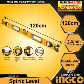 INGCO Spirit Level 120cm HSL08120 •BUILDMATE• IHT — Buildmate