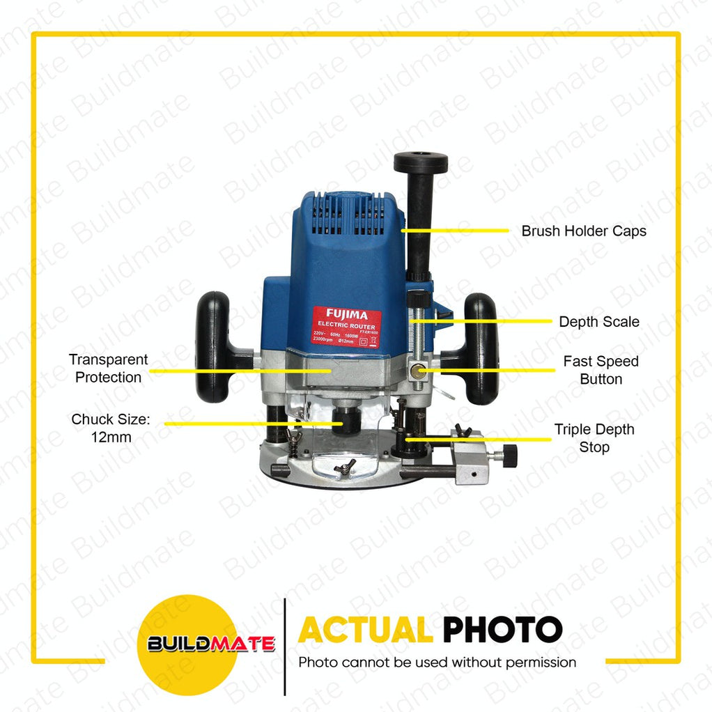 FUJIMA JAPAN Electric Power Wood Plunge Router Machine 1600w FT-ER1600 ...