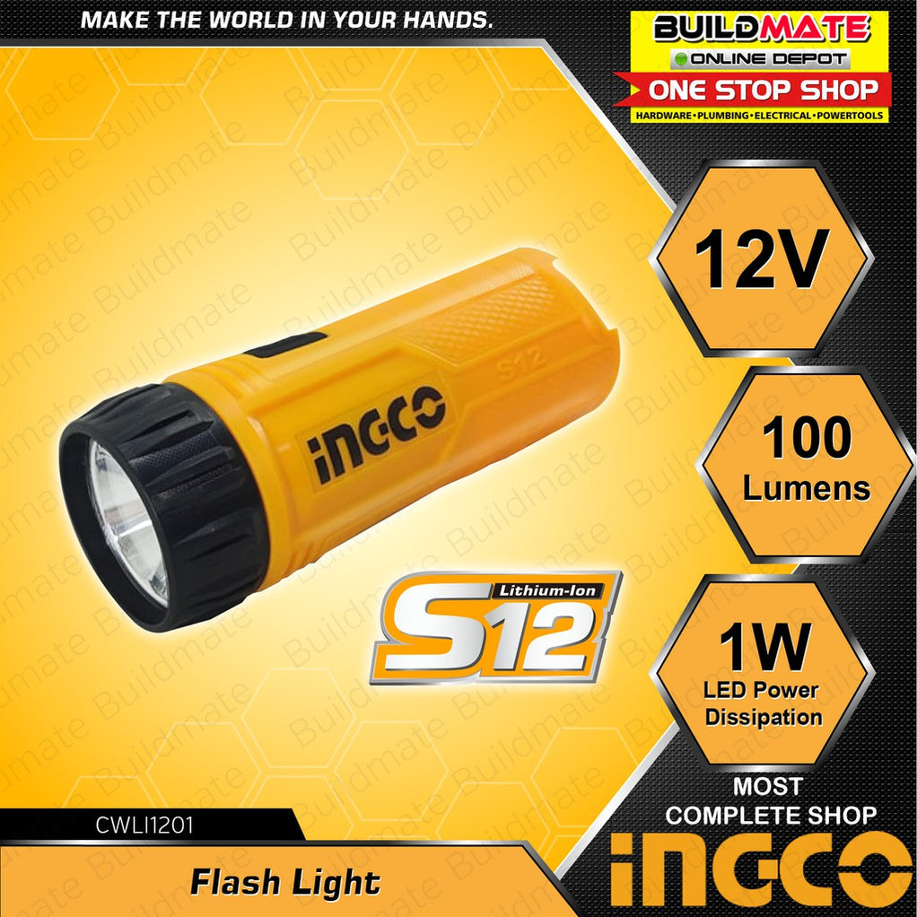 INGCO Lithium-Ion 12V Flashlight CWLI1201 BARE TOOL (UNIT ONLY) •BUILD ...