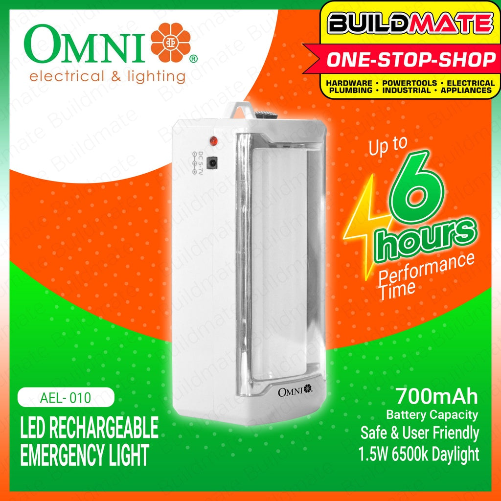 OMNI LED Rechargeable Emergency Light 1.5W 6500K DAY LIGHT AEL010 •BUI — Buildmate