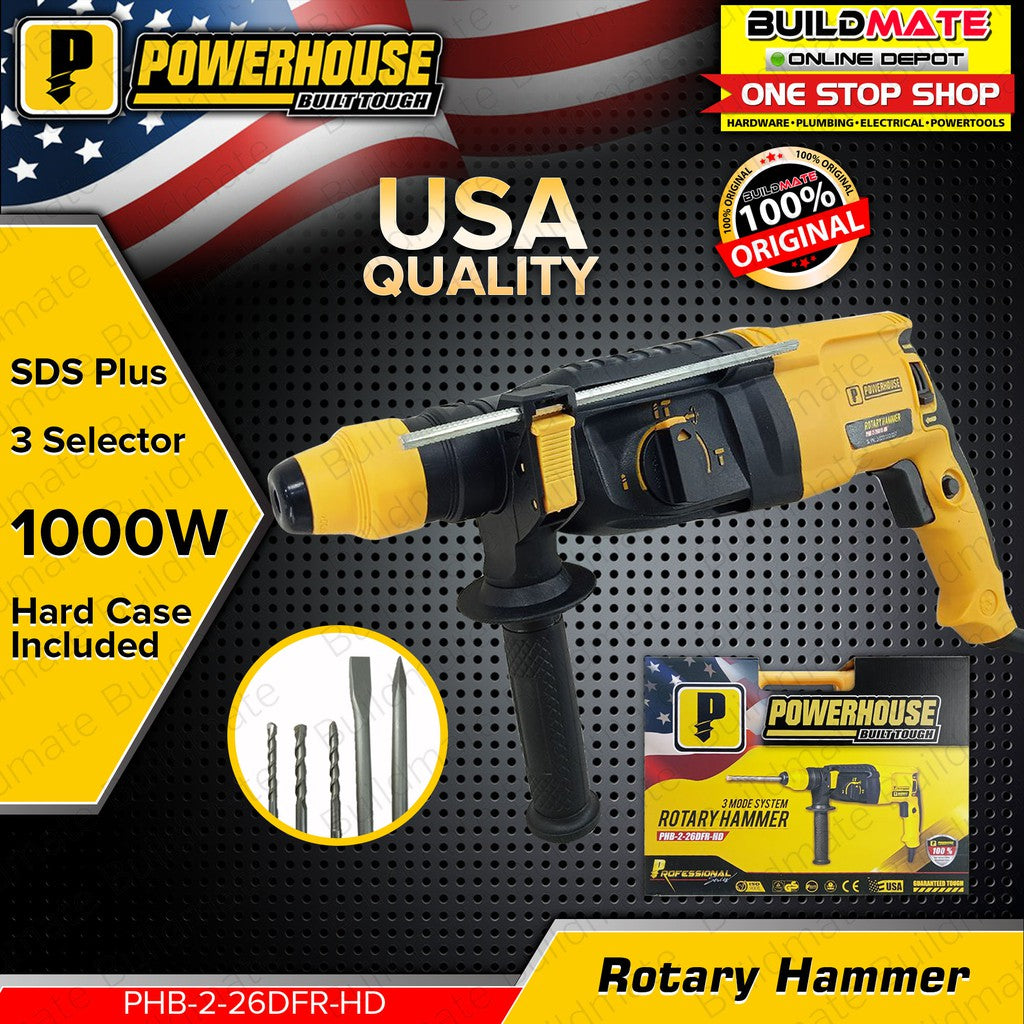 BUILDMATE Powerhouse Rotary Hammer SDS PLUS 1000W PHB-2-26DFR-HD - PHP ...