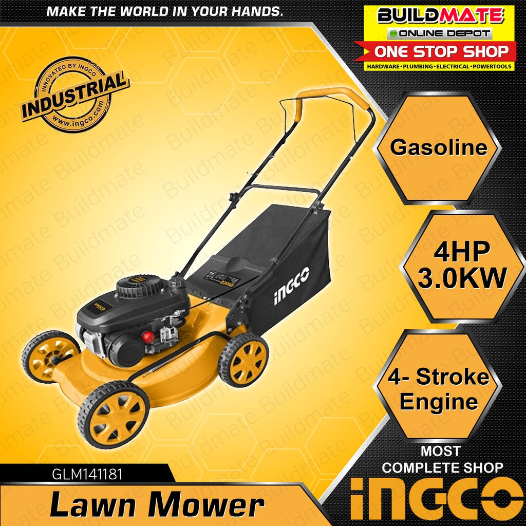 INGCO Gasoline Lawn Mower 3.0KW 4HP 4-Stroke Hand Push Type GLM141181 ...