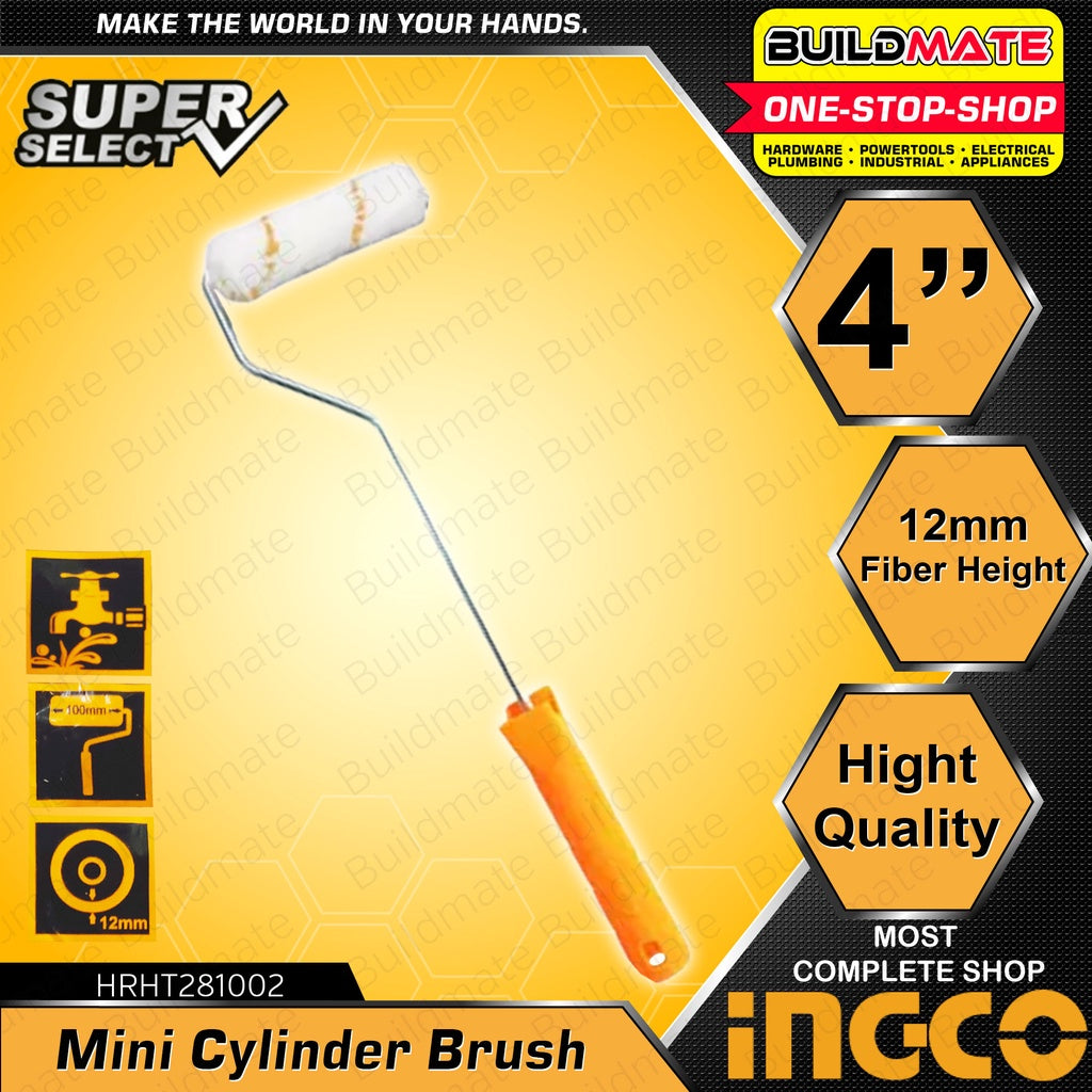 INGCO Mini Cylinder Paint Roller Brush 4" Inner Wall Super Select HRTH ...