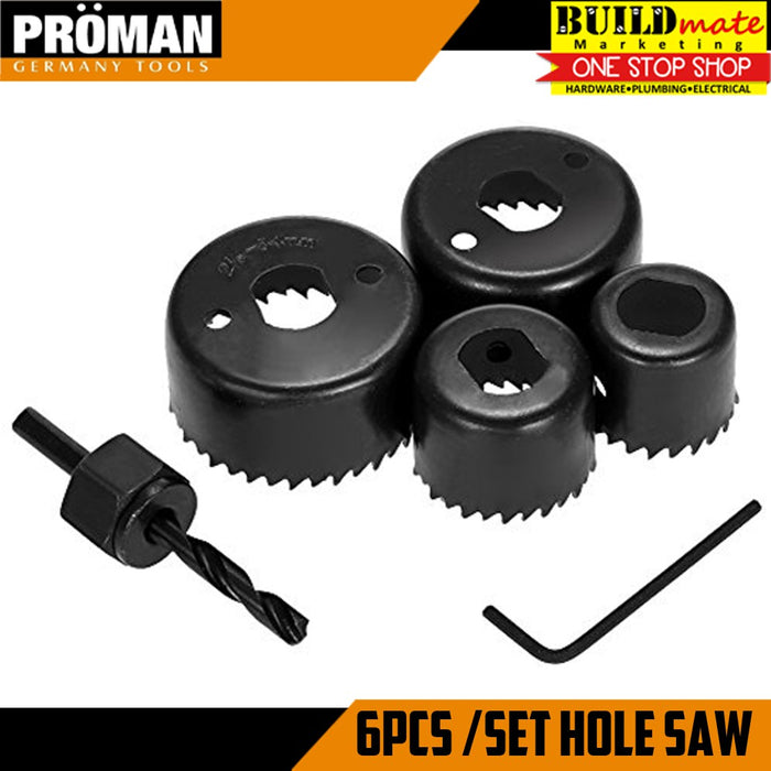 PROMAN / MEGA Hole Saw 6PCS SET SOLD PER SET •BUILDMATE• — Buildmate
