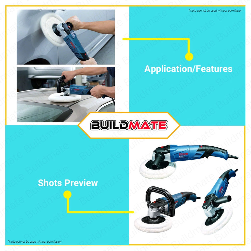Bosch 1250W 180mm M14 Universal Angle Polisher Buffing GPO 12 CE 06013 ...